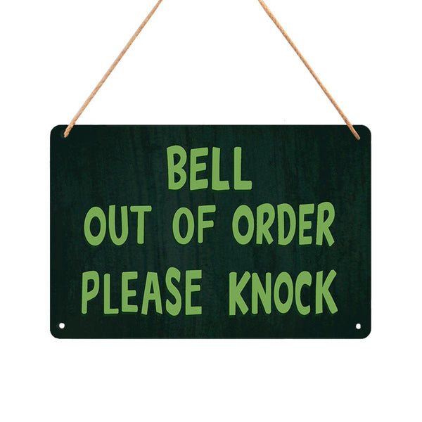 Bell Out of Order Please Knock Metal Sign, Wizard of Oz Inspired – Domestic Platypus