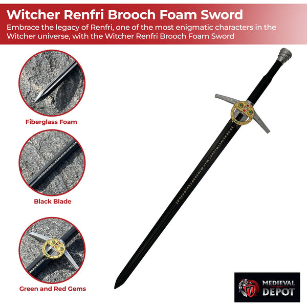 Witcher Renfri Brooch Foam Sword Black Blade Edition – Domestic Platypus