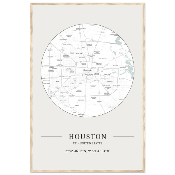 Houston, Texas, United States - Minimalist Map Poster – Domestic Platypus