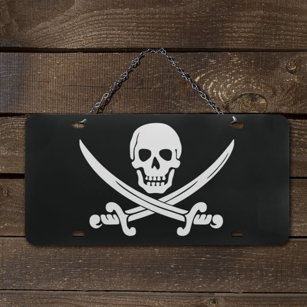 Calico Jack Pirate Jolly Roger License Plate – Domestic Platypus