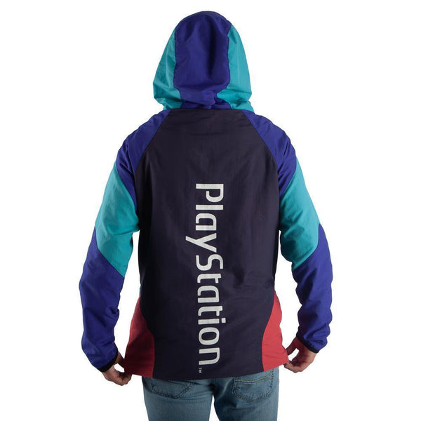 Retro 1990s Sony Playstation Color Block Windbreaker Jacket, PS1 PS2 ...
