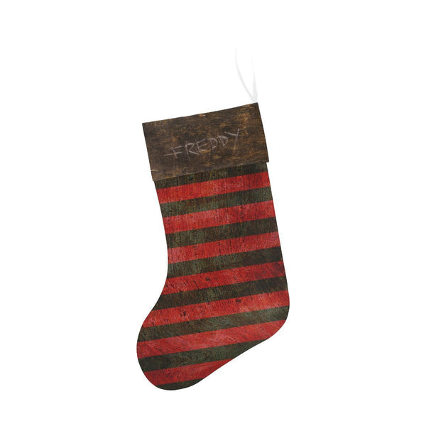 Freddy Halloween and Christmas Stocking - Red and Brown Striped Horror ...