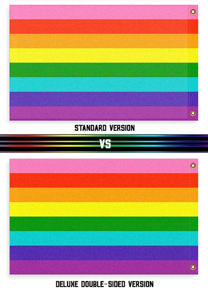 8 Stripe LGBTQ Pride Flag, Gilbert Baker Original Rainbow Design ...