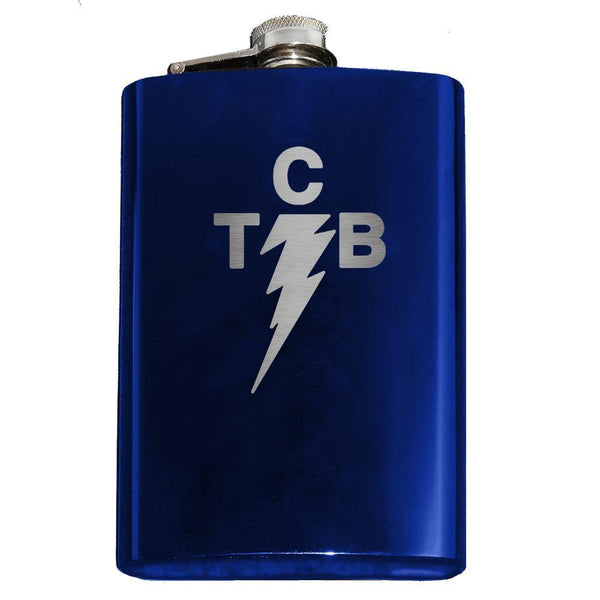 Custom Engraved TCB Lightning Bolt Flask – Domestic Platypus