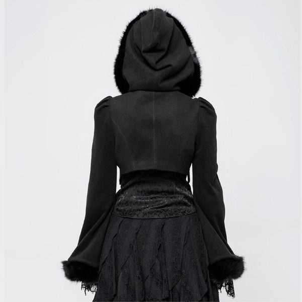 Punk Rave ILSA SHRUG Hooded Victorian Gothic Faux Rabbit Fur Jacket ...