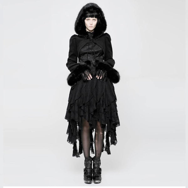 Punk Rave ILSA SHRUG Hooded Victorian Gothic Faux Rabbit Fur Jacket ...
