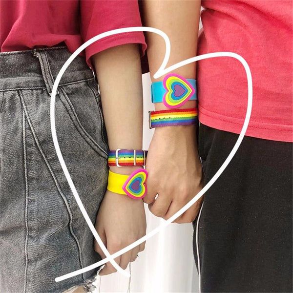 LGBTQ Pride Rainbow Wrist Strap Bracelet with Buckle – Domestic Platypus