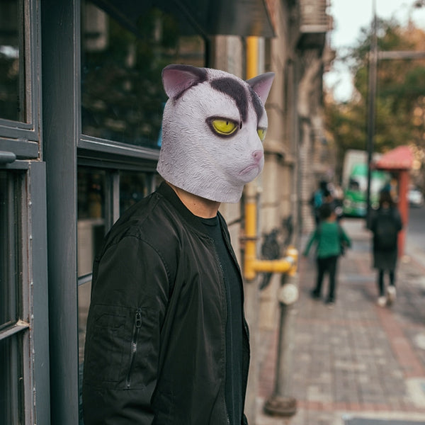 Grouchy Grey Cat Mask – Domestic Platypus